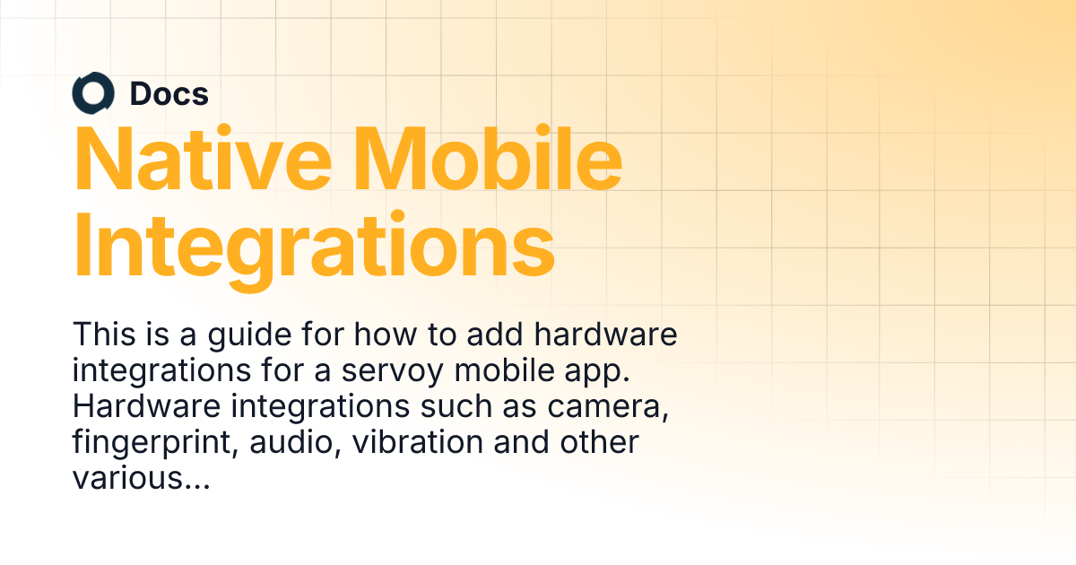 Native Mobile Integrations | Docs