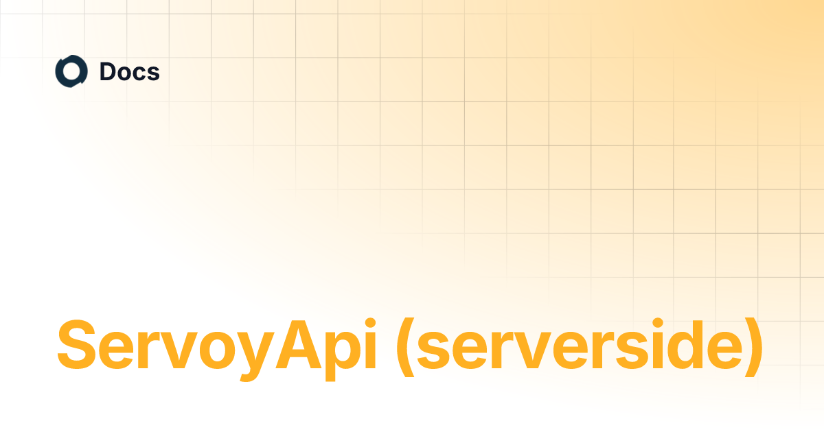 ServoyApi (serverside) | Docs