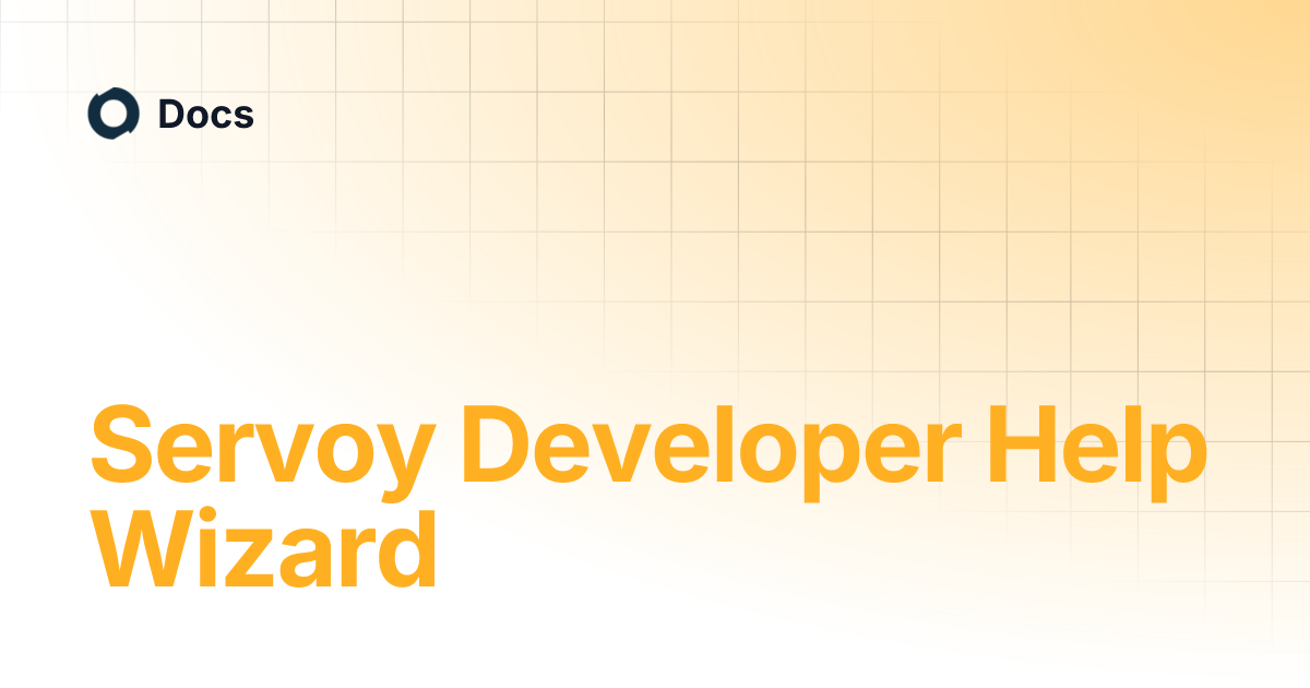 Servoy Developer Help Wizard | Docs