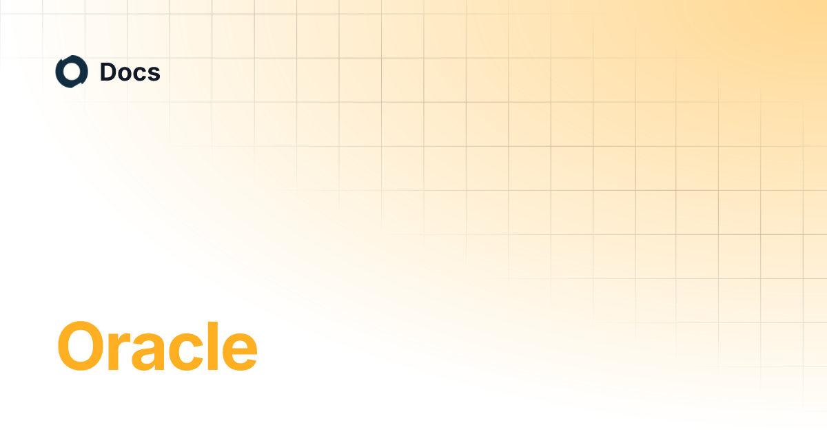 Oracle | Docs