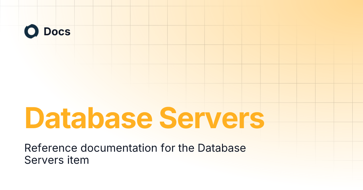 Database Servers | Docs