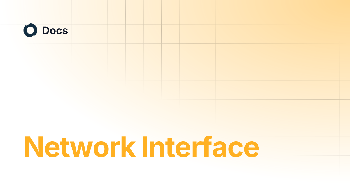 Network Interface | Docs
