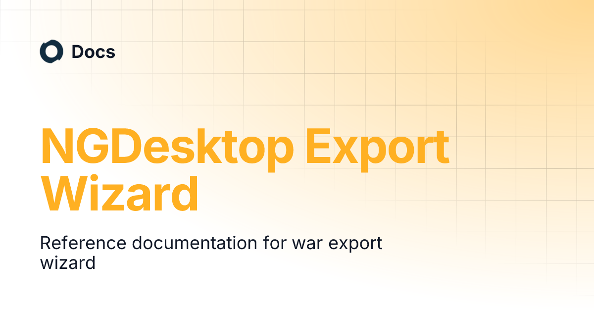 NGDesktop Export Wizard | Docs