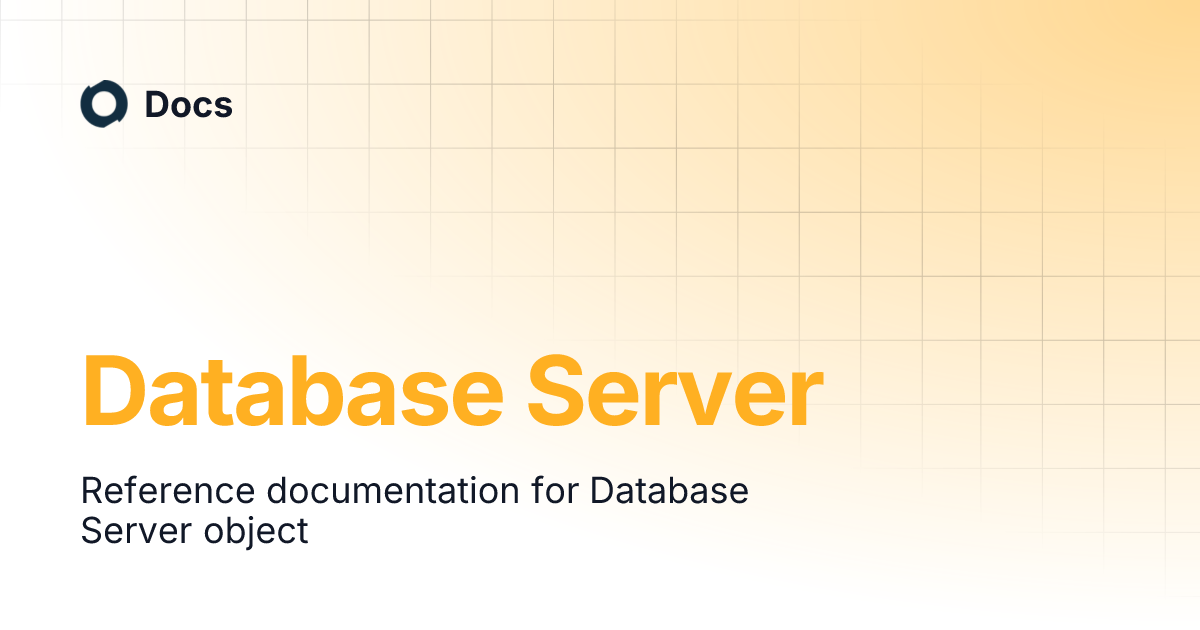 Database Server | Docs