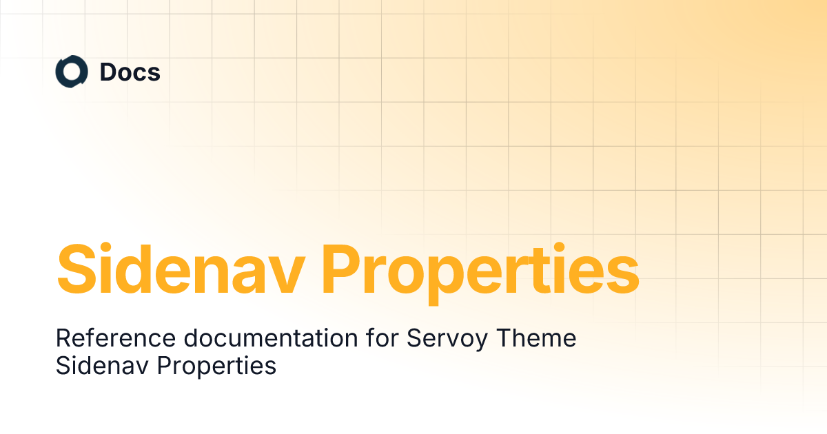Sidenav Properties | Docs