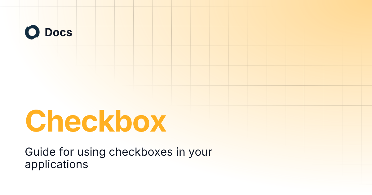 Checkbox | Docs