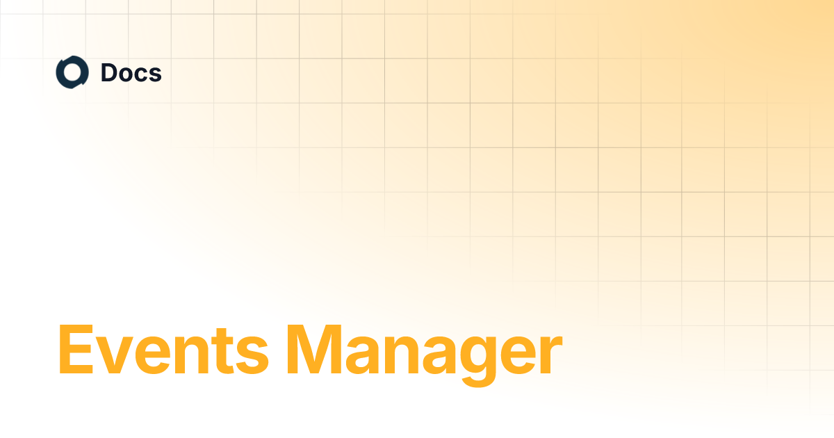 Events Manager | Docs