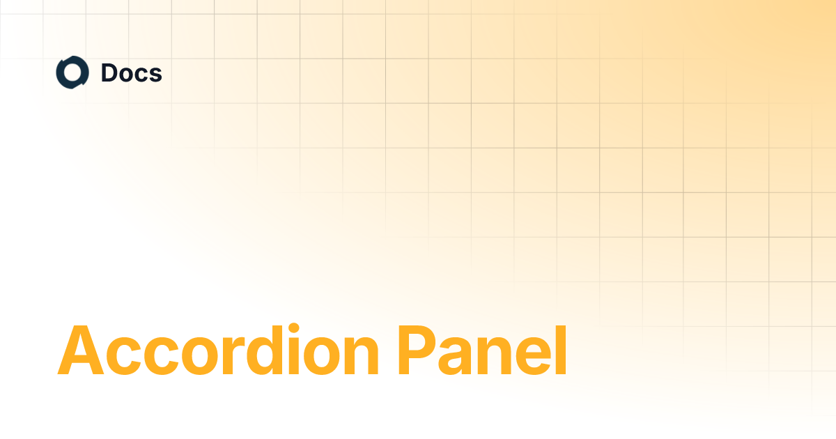 Accordion Panel | Docs
