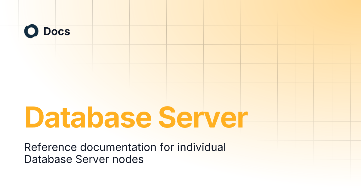 Database Server | Docs