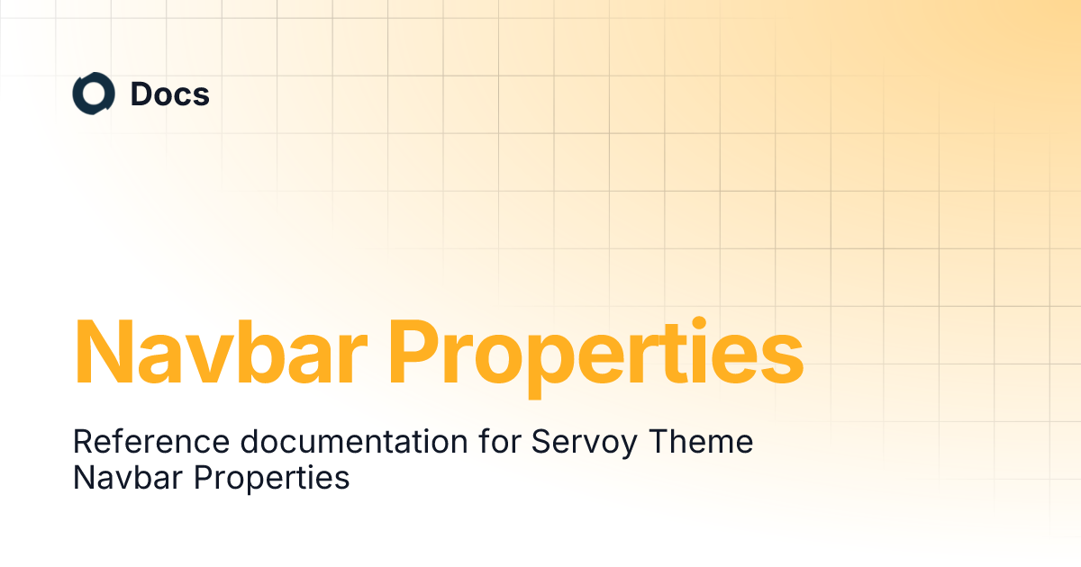 Navbar Properties | Docs