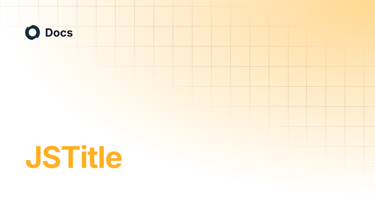 JSTitle | Docs