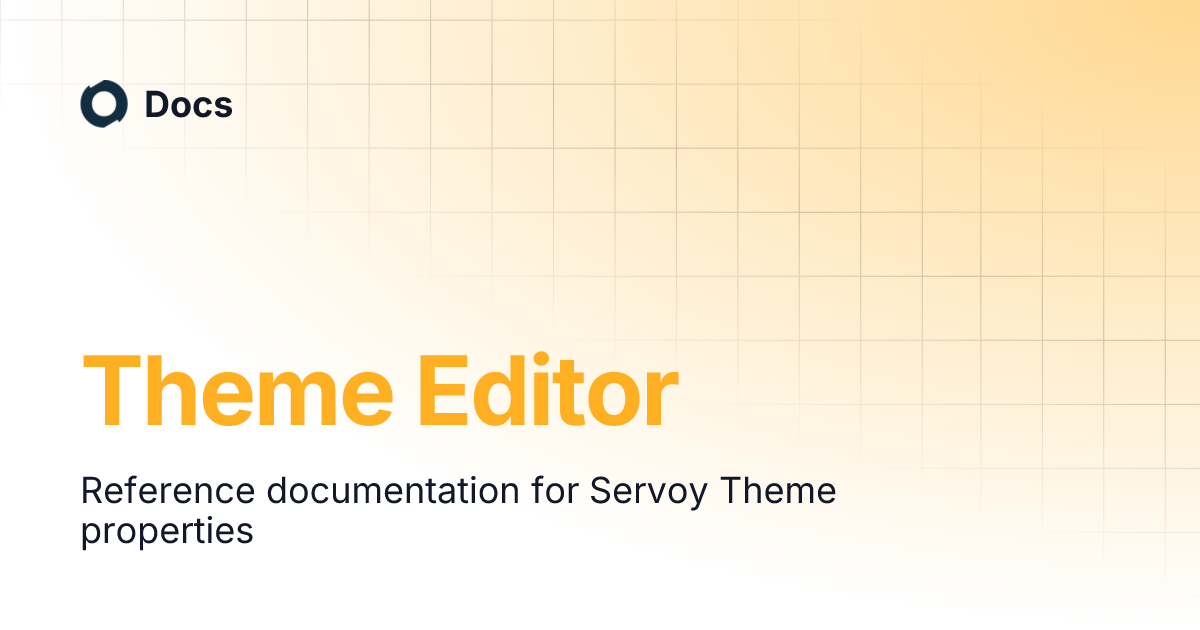 Theme Editor | Docs