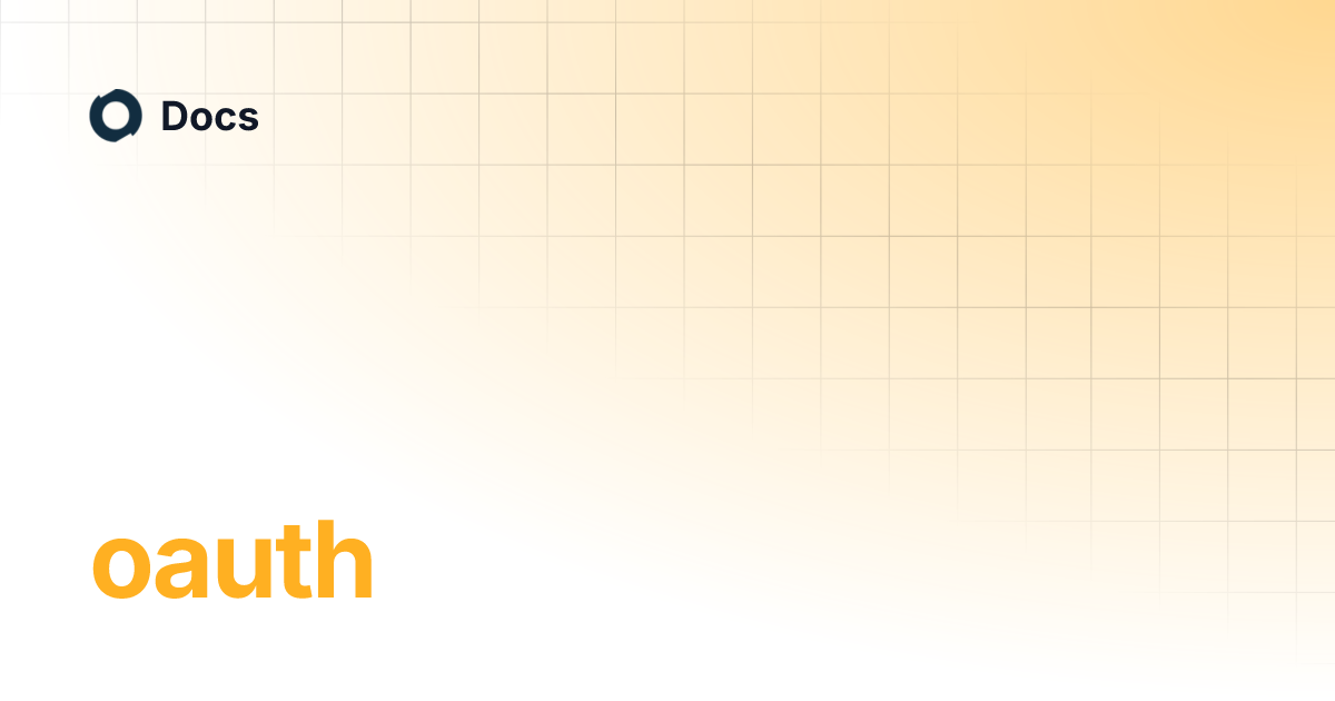 oauth | Docs