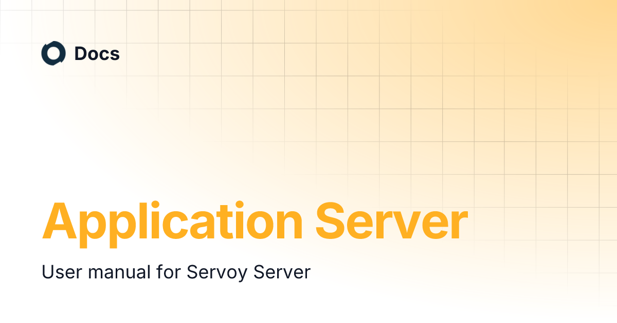 Application Server | Docs